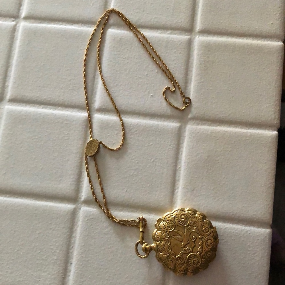 Vintage Bird Pocket Watch W/ Chain - Gem